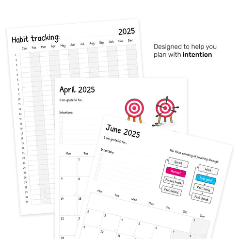 2025 Calendar - Printable A4 PDF Instant Download – Quoted Visually
